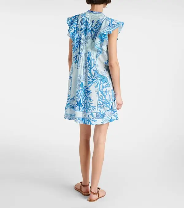 Poupette St Barth Camelia Printed Cotton Minidress