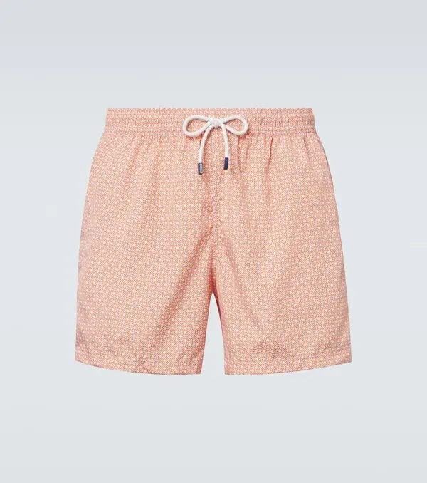 Fedeli Madeira Printed Swim Trunks - Orange