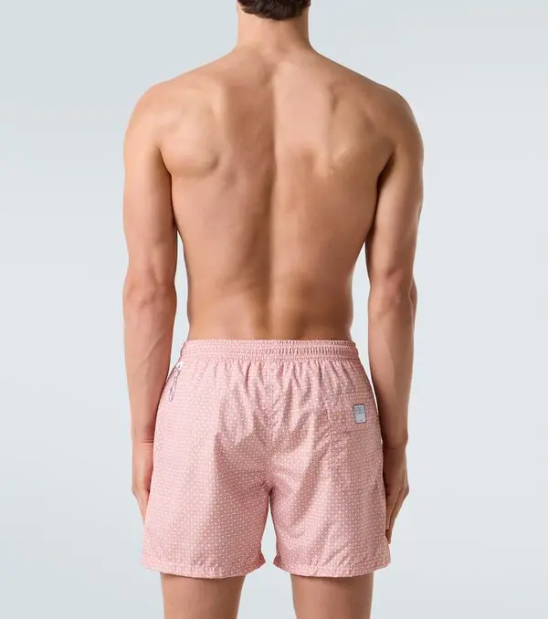 Fedeli Madeira Printed Swim Trunks - Orange