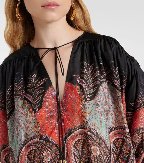 Zimmermann Rhiannon Ruffled Silk Top - Multicoloured