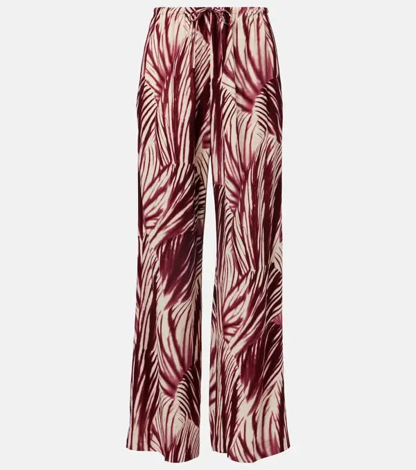 Dries Van Noten Printed Crepe Wide-leg Pants - Multicoloured