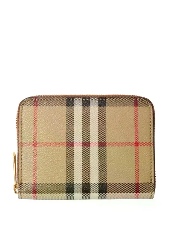 Burberry Check Zipped Wallet - Neutrals