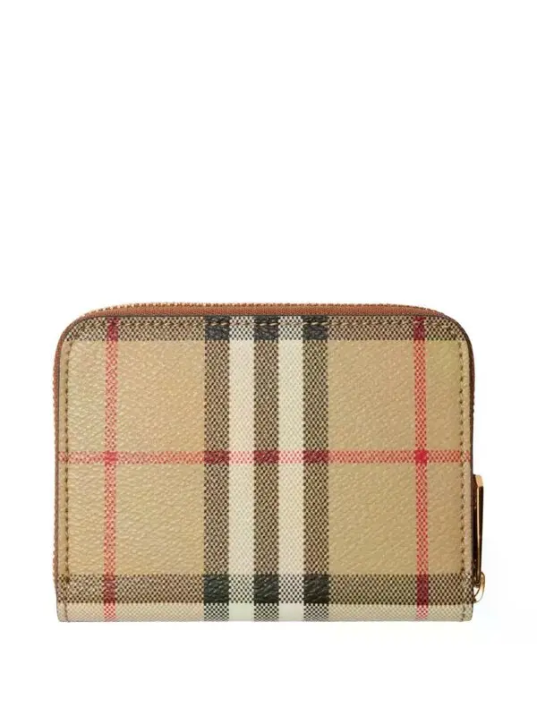 Burberry Check Zipped Wallet - Neutrals