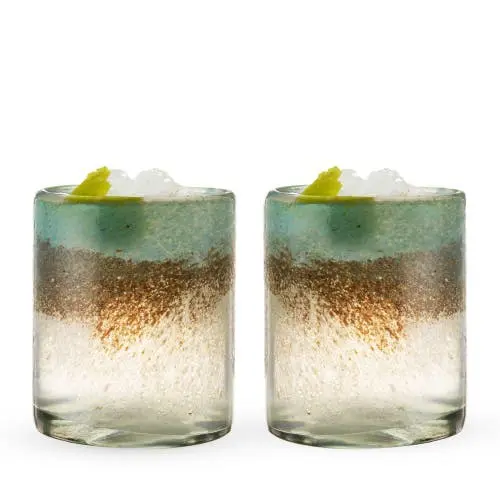 TWINE Segunda Vida Playa Bonita Recycled Tumblers Set Of 2 - Blue
