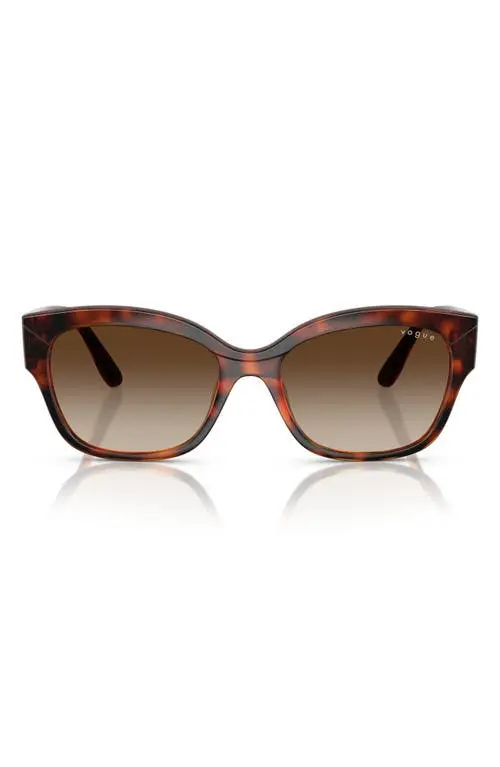 VOGUE 55mm Polarized Gradient Butterfly Sunglasses - Dark Havana
