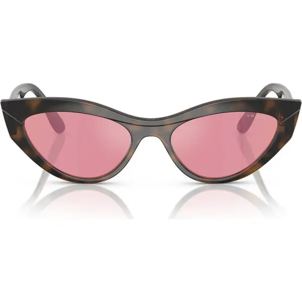 VOGUE 52mm Polarized Cat Eye Sunglasses - Havana