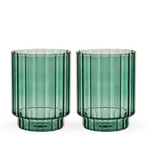 TWINE Malachite Optic Tumblers Set Of 2