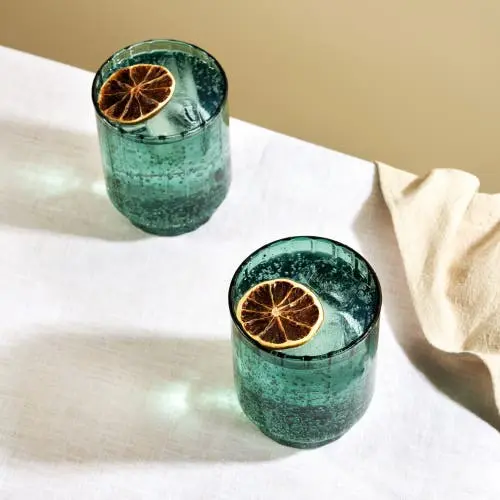 TWINE Malachite Optic Tumblers Set Of 2