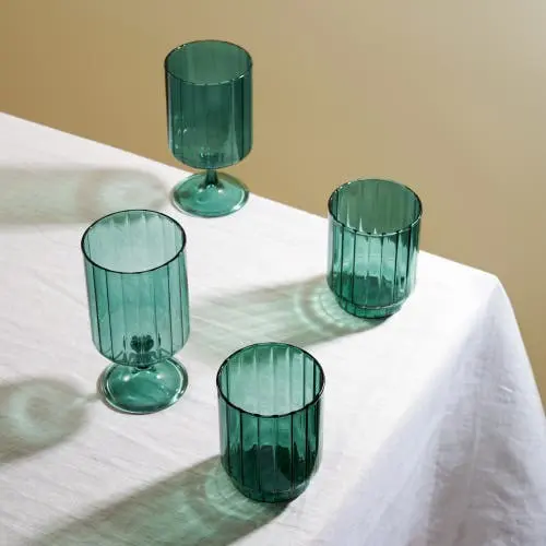 TWINE Malachite Optic Tumblers Set Of 2