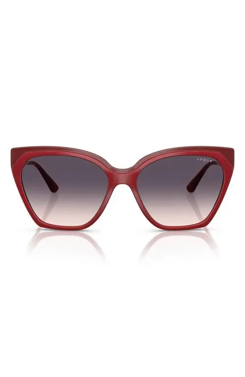 VOGUE 57mm Polarized Gradient Cat Eye Sunglasses - Red