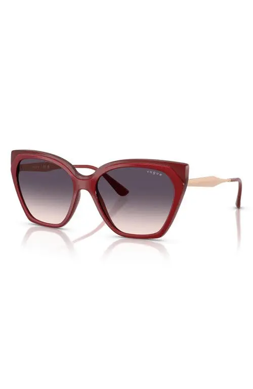 VOGUE 57mm Polarized Gradient Cat Eye Sunglasses - Red