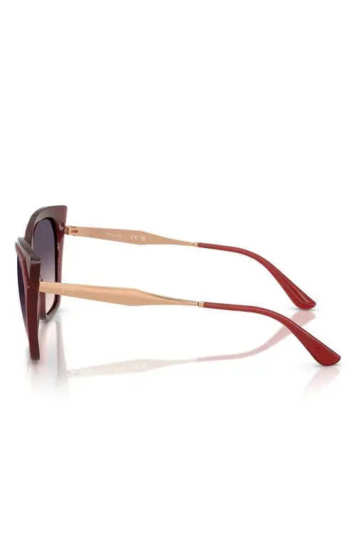 VOGUE 57mm Polarized Gradient Cat Eye Sunglasses - Red