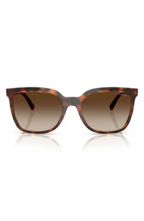 VOGUE 55mm Polarized Gradient Square Sunglasses - Dark Havana