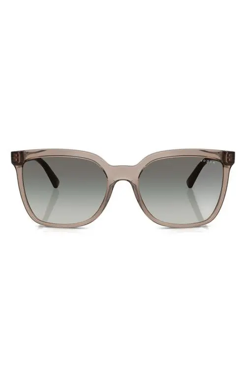 VOGUE 55mm Polarized Gradient Square Sunglasses - Transparent Brown