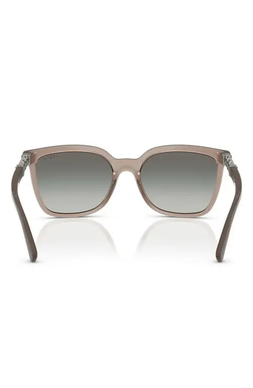 VOGUE 55mm Polarized Gradient Square Sunglasses - Transparent Brown