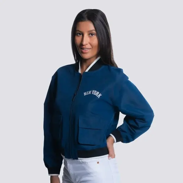 LUSSO New York Yankees Paisley Cropped Full-zip Jacket