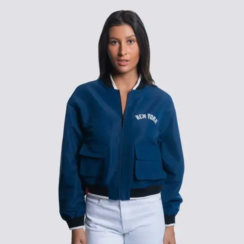 LUSSO New York Yankees Paisley Cropped Full-zip Jacket