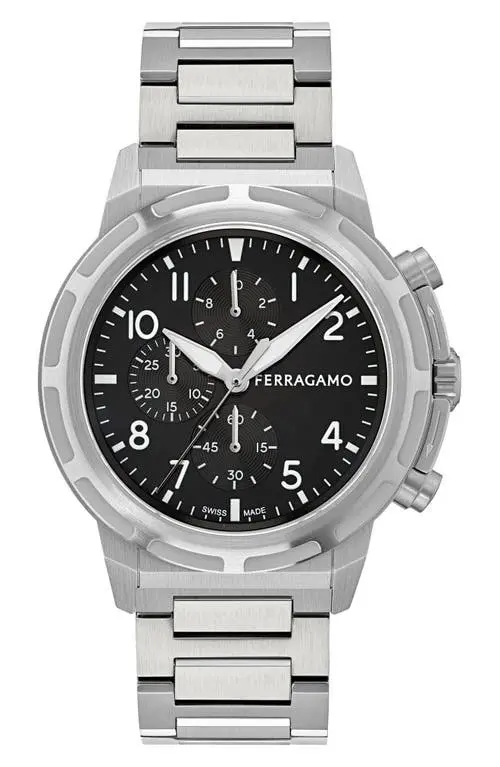 FERRAGAMO Sport Chronograph Bracelet Watch - Stainless Steel