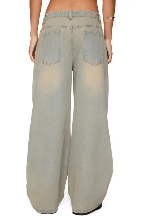 EDIKTED Santi Low Rise Wide Leg Jeans - Light-blue