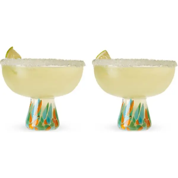 TWINE Segunda Vida Viajar Margarita Glasses Set Of 2 - Clear
