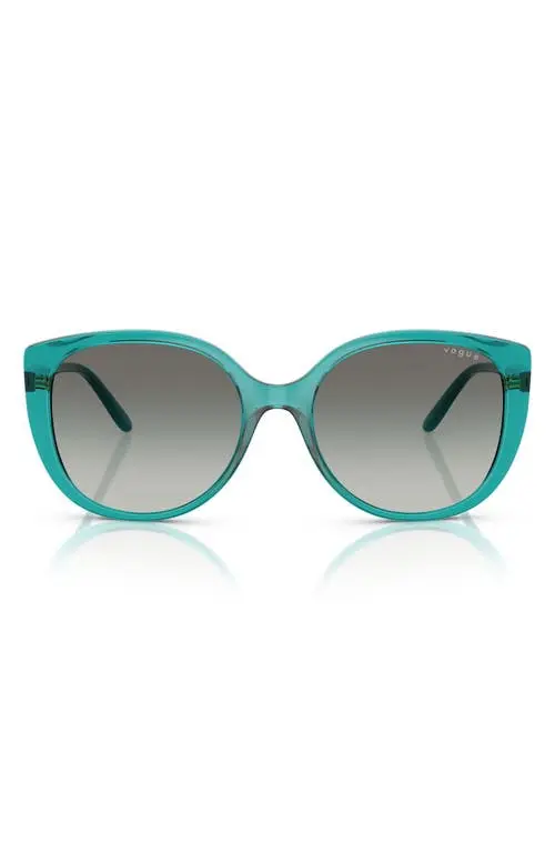 VOGUE 55mm Polarized Butterfly Sunglasses - Aqua/ Grey Gradient