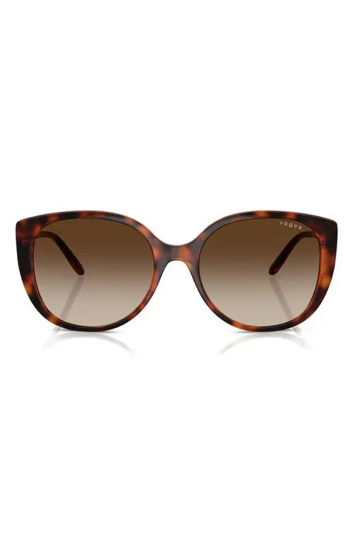 VOGUE 55mm Polarized Butterfly Sunglasses - Havana