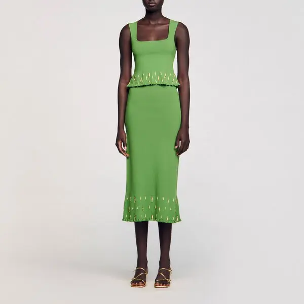 Sandro Knit Top With Charms