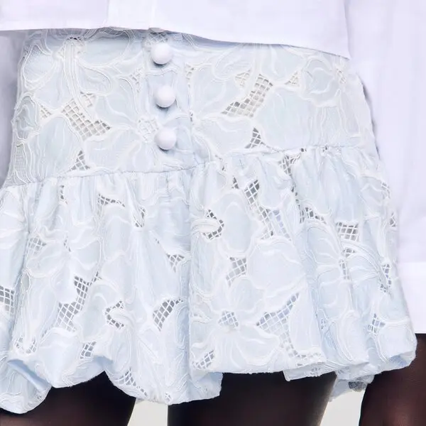 Sandro Floral Guipure Mini Skirt