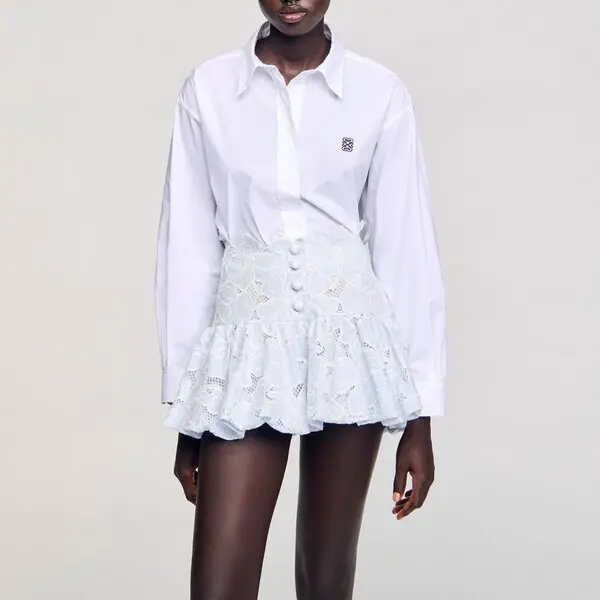Sandro Floral Guipure Mini Skirt