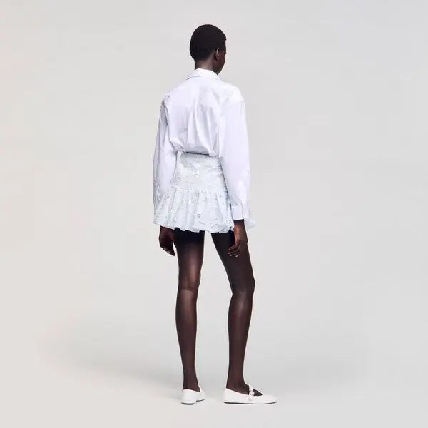 Sandro Floral Guipure Mini Skirt