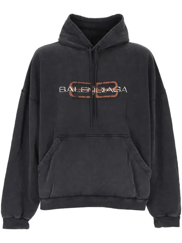 Balenciaga Oversized Hoodie - Faded Washed Black