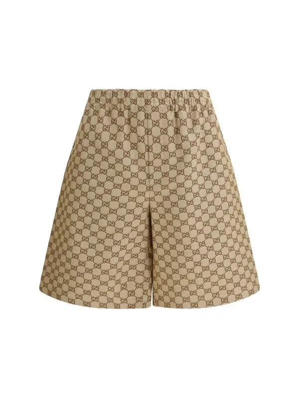 Gucci Gg Pattern Bermuda Shorts - Beige