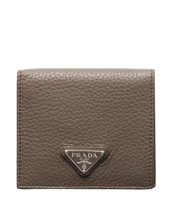 Prada Leather Wallet - Grey