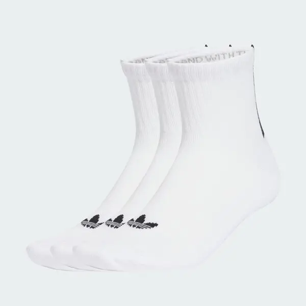 Adidas Quarter Length Socks 3 Pairs - White / White / White