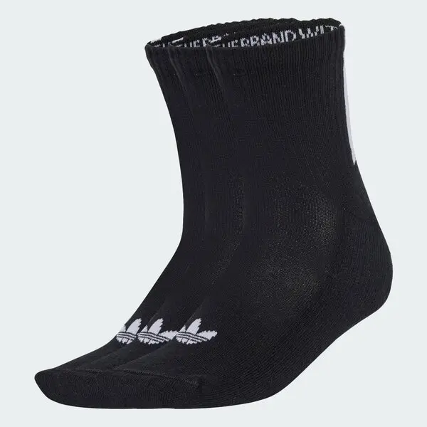 Adidas Quarter Length Socks Set Of 3 - Black / Black / Black