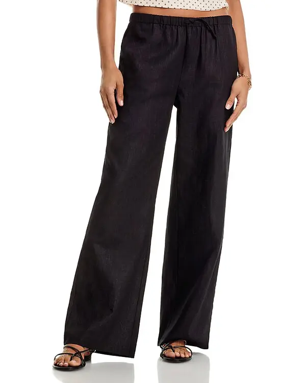 LUCY PARIS Barbara Wide Leg Pants - Black