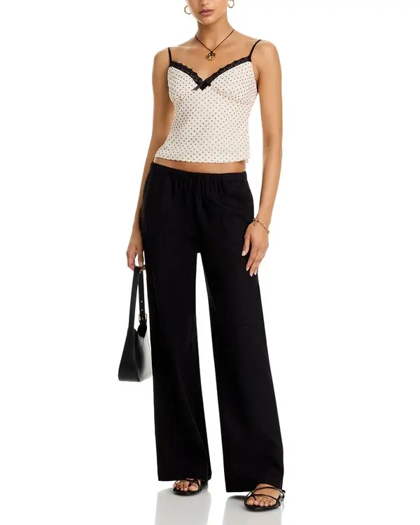 LUCY PARIS Barbara Wide Leg Pants - Black