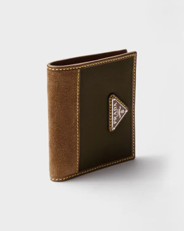 Prada Re-Nylon And Leather Wallet - Green | Editorialist