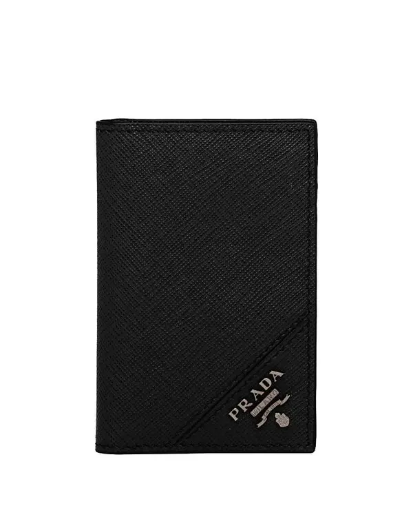 Prada Saffiano Leather Card Holder - Black