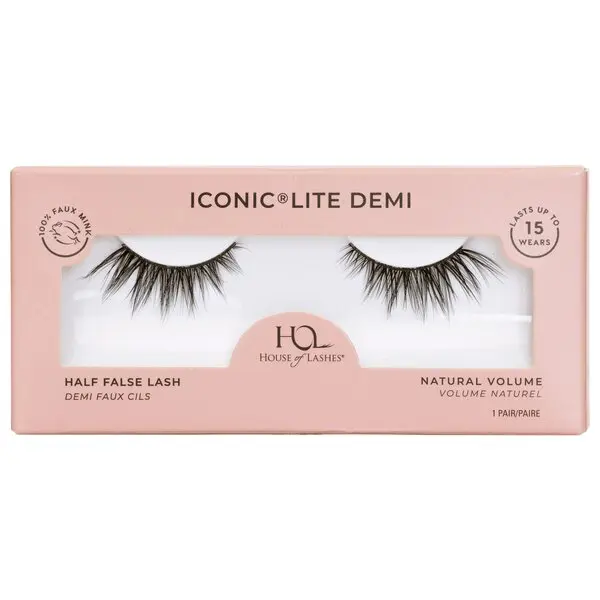 HOUSE OF LASHES Reusable Wispy Faux Mink Demi Half Lashes - Iconic Lite Demi