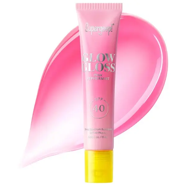 SUPERGOOP Glow Gloss Spf 40 Lip Balm With Peptides And Shea Butter - Pink Peppermint