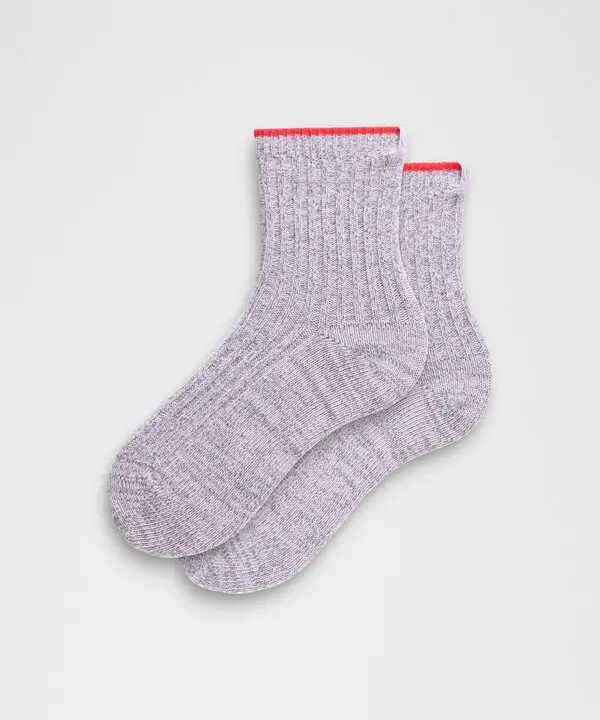 Lululemon Quarter-length Ragg Socks - Sheer Violet/lululemon Red