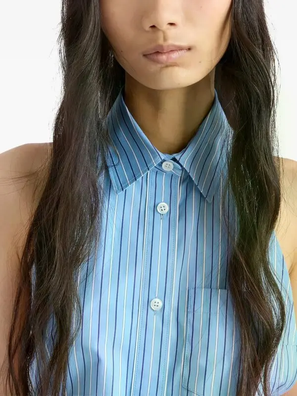 Prada Sleeveless Striped Shirt - Blue