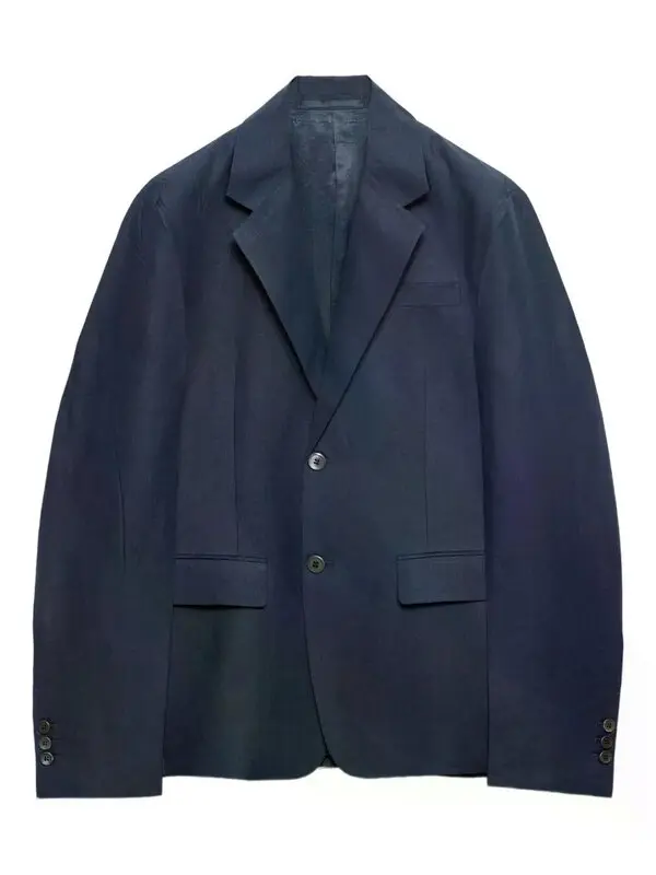 Prada Single-breasted Linen Blazer - Blue