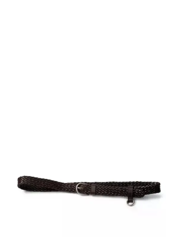 Prada Braided Leather Belt - Brown