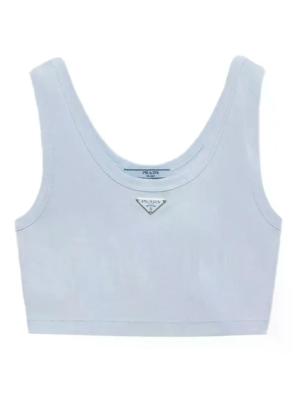 Prada Ribbed-knit Tank Top - Blue