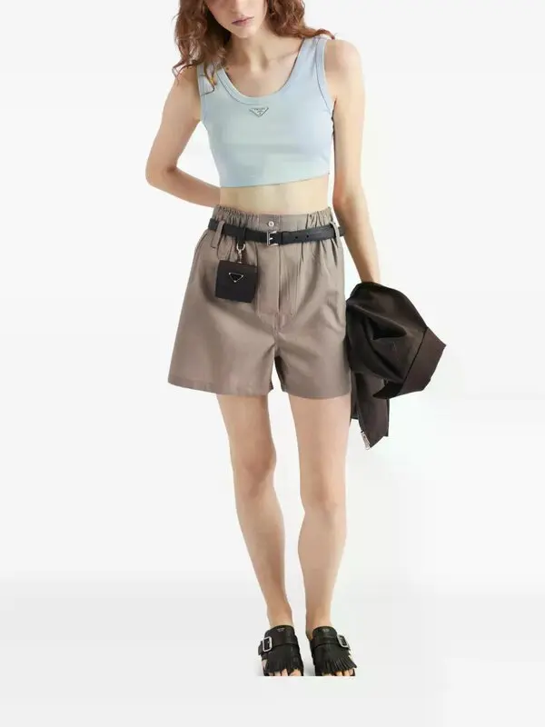 Prada Ribbed-knit Tank Top - Blue