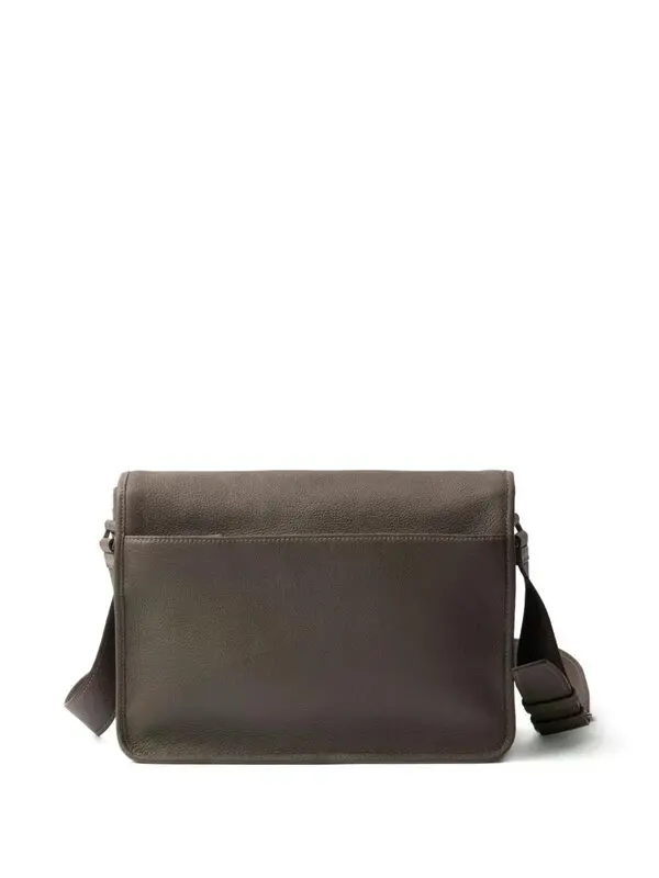 Prada Leather Messenger Bag - Grey