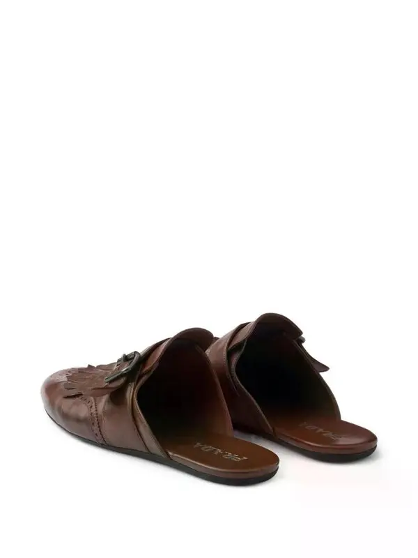 Prada Fringe-detail Mules - Brown
