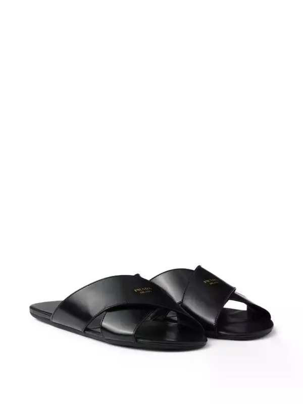 Prada Cross-strap Sandals - Black